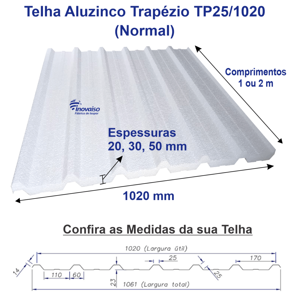 TELHA EPS TRAPÉZIO TP25/1020 - INOVAISO